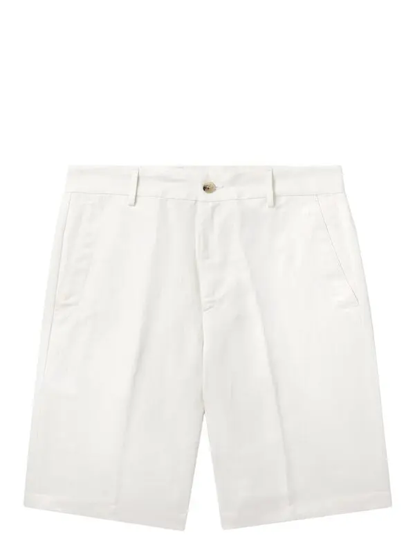 Canali Linen And Silk-blend Shorts - White