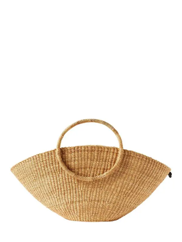 Muuñ Luna Woven Straw Tote - Brown