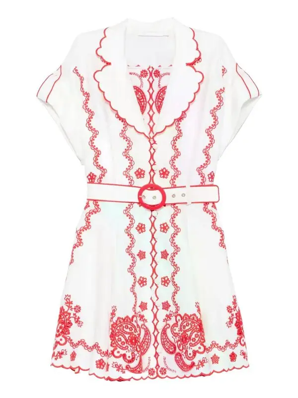 Zimmermann Embroidered Mini Dress - White