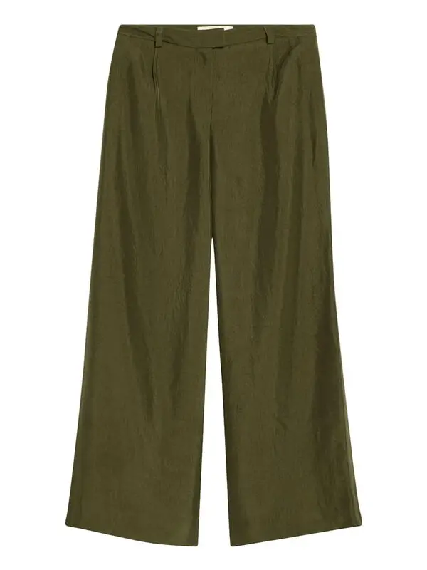 JASON WU Crinkled Satin Straight-leg Trousers - Dark Fern