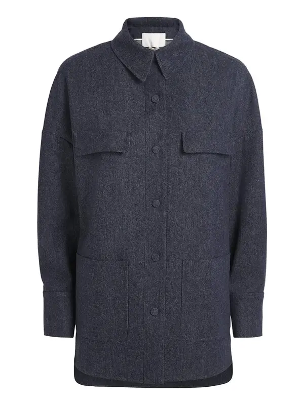 NOMADISSEM Wool Overshirt - Navy