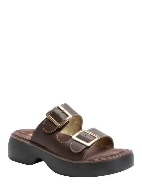ALEGRIA BY PG LITE Iza Platform Slide Sandal - Chocolate
