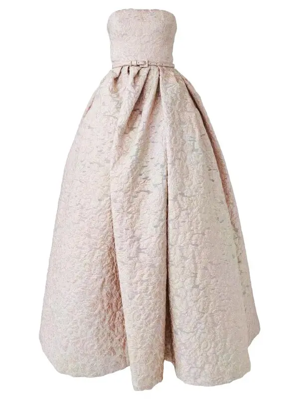 Carolina Herrera Brocade-effect Gown - Gold
