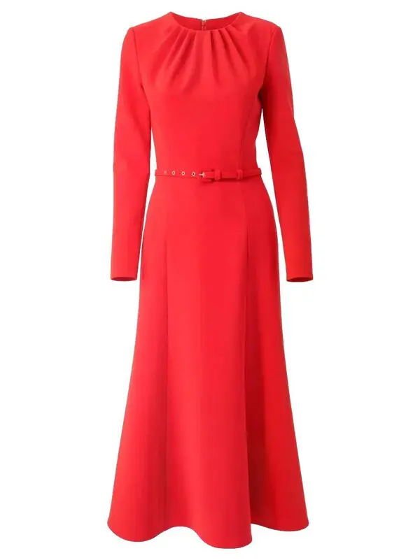 Carolina Herrera Belted Midi Dress - Red