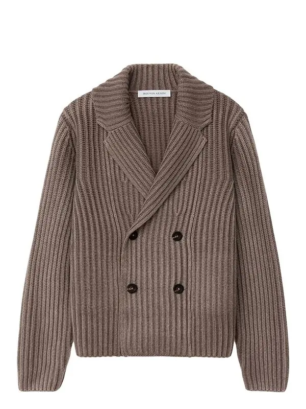 Iris Von Arnim Arvada Cashmere Rib Double-breasted Cardigan - Midnight Sw
