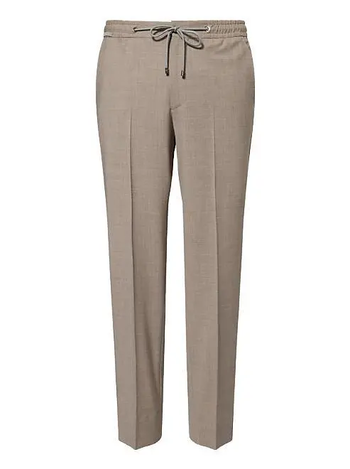 Corneliani Slim-leg Cotton-blend Trousers - Natural / Beige 034
