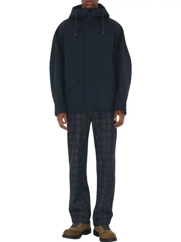 Burberry Short Bonded Gabardine Parka - Navy