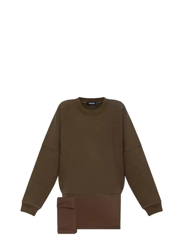 Dsquared2 Asymmetric-hem Sweatshirt Dress - Green