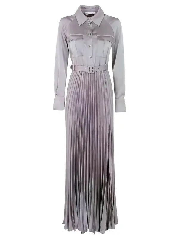 SELF-PORTRAIT Pleated Shirt Dress - Grey