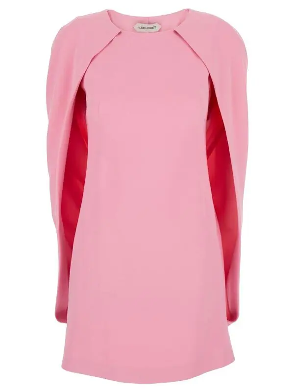 Alberta Ferretti Fabric Crew Neck Dress - Pink