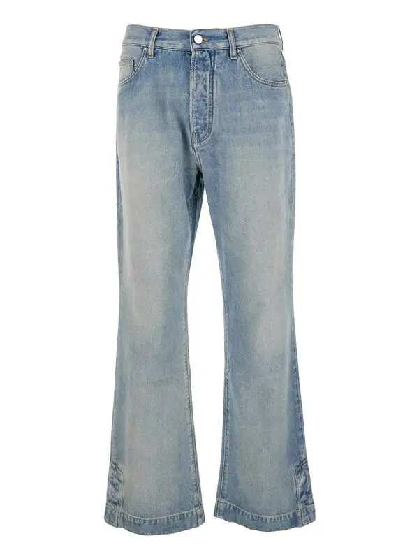 Amiri Flared Jeans With Logo Patch - Blue