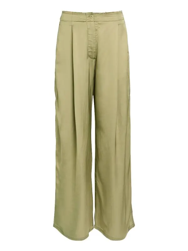 Day Birger Et Mikkelsen Fisher Fluid Satin Wide-leg Trousers - Khaki