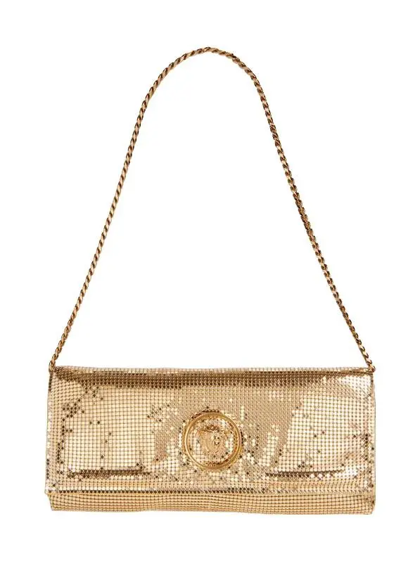 Versace La Medusa Metal Mesh Clutch - Gold Versace Gold