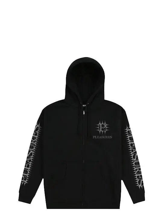 PLEASURES Spike Zip Hoodie - Black