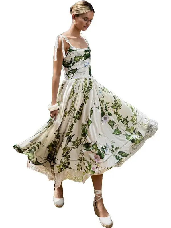 Alice + Olivia Haven Printed Midi Dress - Red