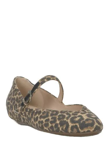 Lucky Brand Cyrena Mary Jane Flat - Natural Leopard Print Canvas