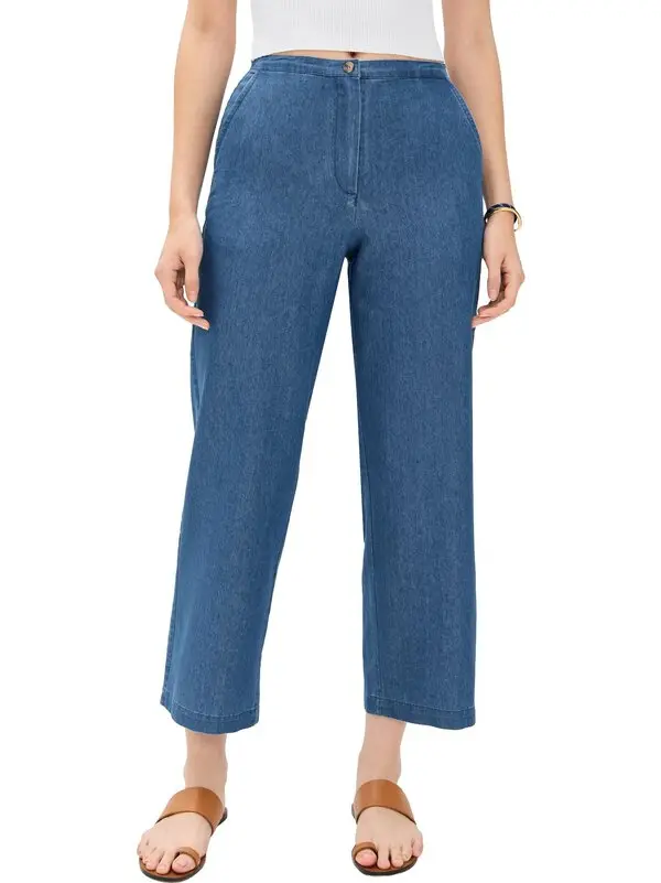 Ciao Lucia Pietro Cropped Denim Pants - Chambray
