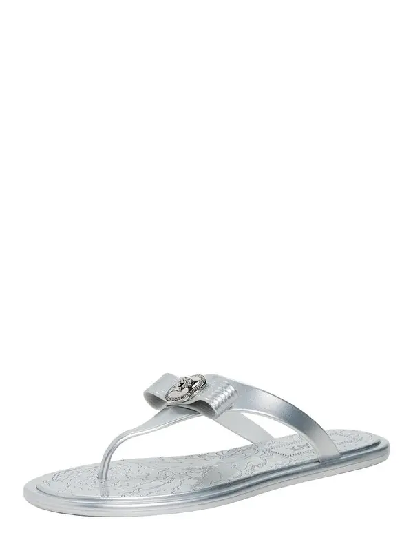 Versace Fabric Slides - 1e01p-silver-palladium