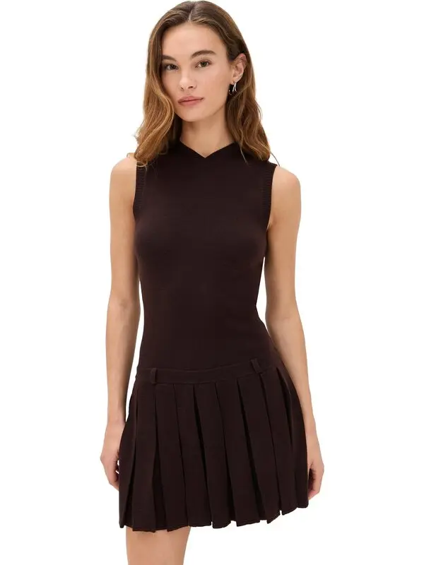 Sandy Liang Millie Mini Dress - Brown