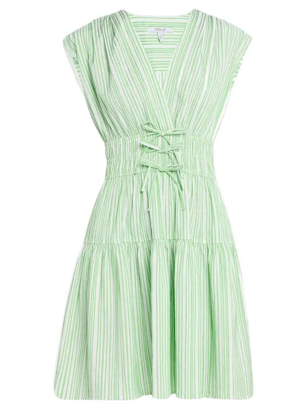 Derek Lam 10 Crosby Tora Pinstripe Mini Dress - Kelly Green/white