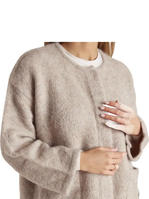 Lounge Alpaca Blend Boxy Jacket - Brown