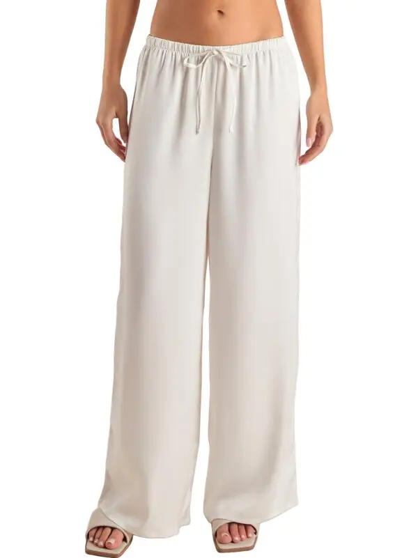 Lounge Satin Trousers - White