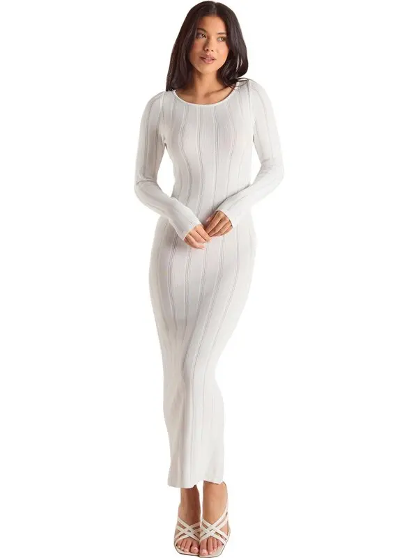 Lounge Knitted Maxi Dress - White