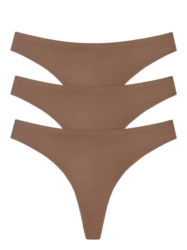 Lounge Seamless Bonded Thongs - Chestnut