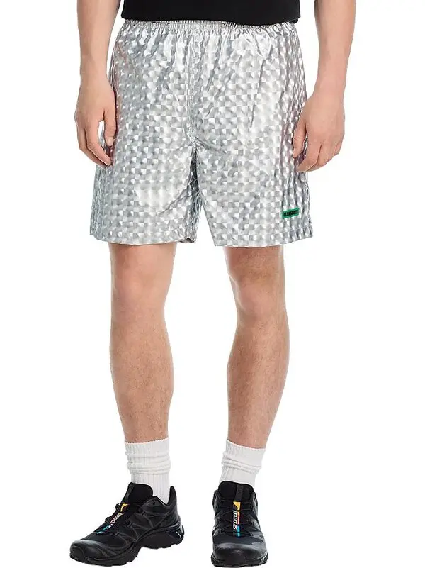 PLEASURES Pulley Regular Fit Active Shorts - Silver