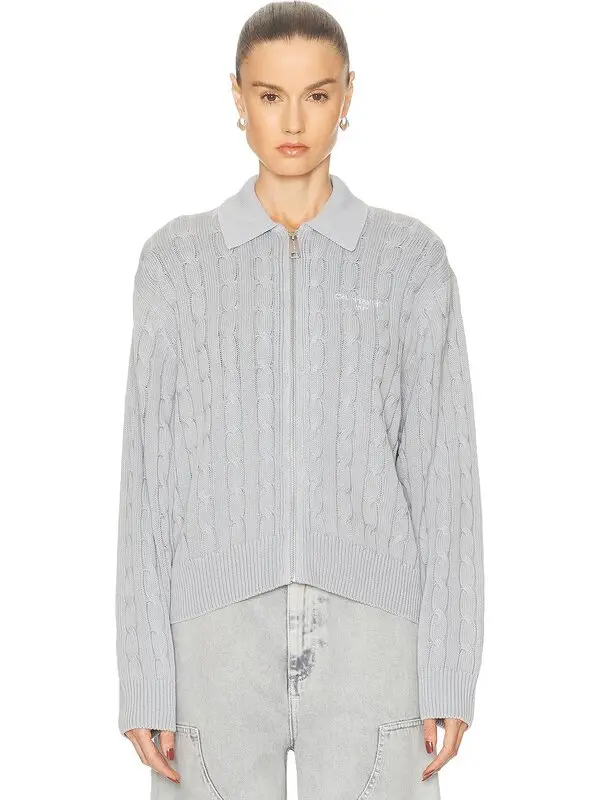 Carhartt Work In Progress Carter Sweater Jacket - Blue Fog