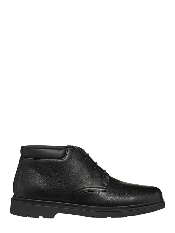 Geox Leather Lace-up Boots - Black
