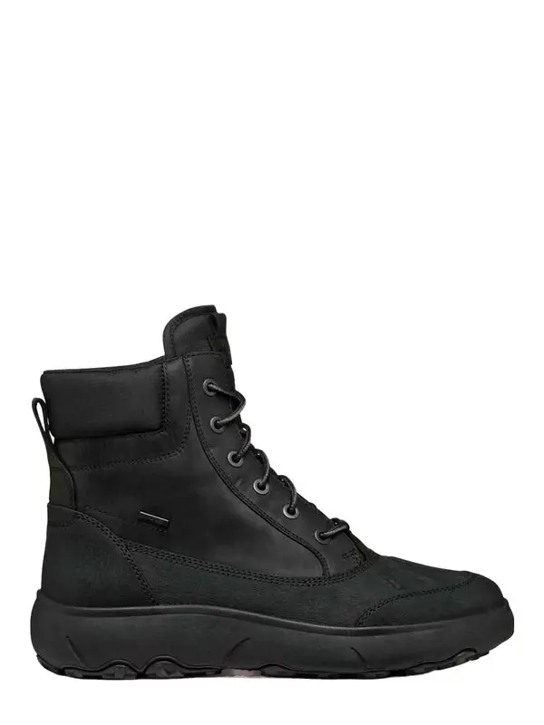 Geox Lace-up Leather Boots - Black