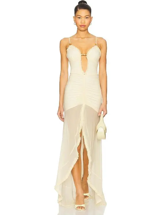 RUNAWAY THE LABEL Kiata Maxi Dress - Lemon