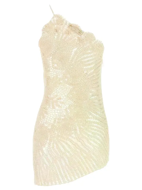 Magda Butrym Crochet One-shoulder Dress - Neutrals