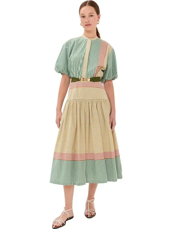 Silvia Tcherassi Jil Midi Dress - Garden Stripes