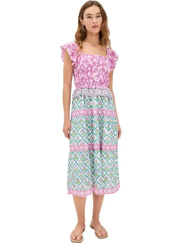 Bell Fleur Midi Dress - Mixed Prints