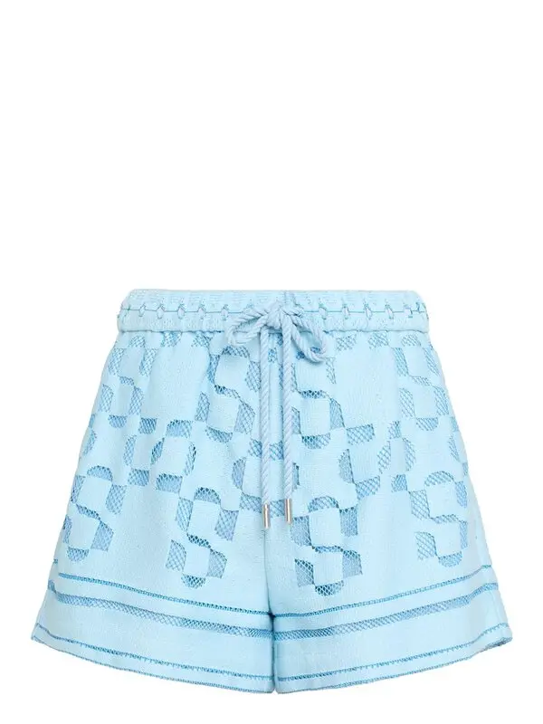Simkhai Hannah Logo Pull-on Shorts - Azure Sky Multi