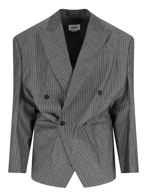 HED MAYNER Double Breasted Jacket - Grey