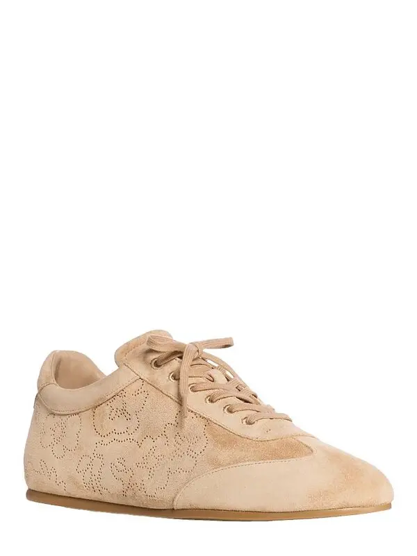 STUART WEITZMAN Cruz Leather Sneakers - Adobe