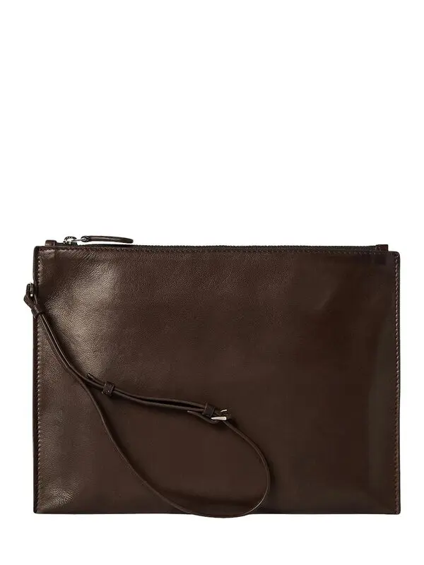 THE ROW Wristlet Pouch - Brown Melange Ans
