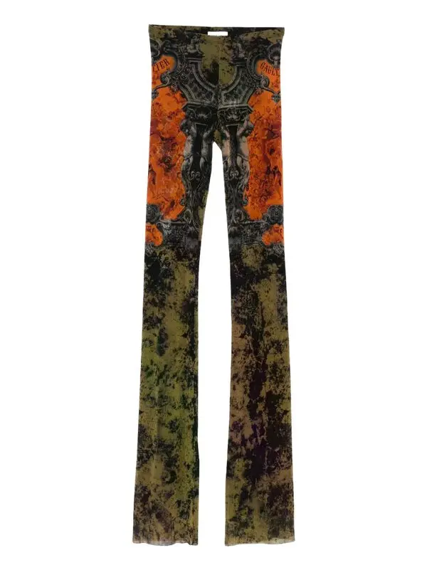 Jean Paul Gaultier Abstract-pattern Trousers - Black