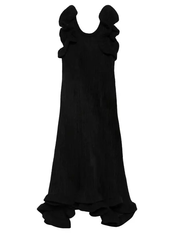 MELITTA BAUMEISTER Foam Ruffle Midi Dress - Black