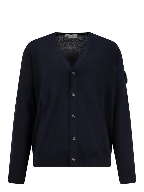 Stone Island Virgin Wool Cardigan - Blue