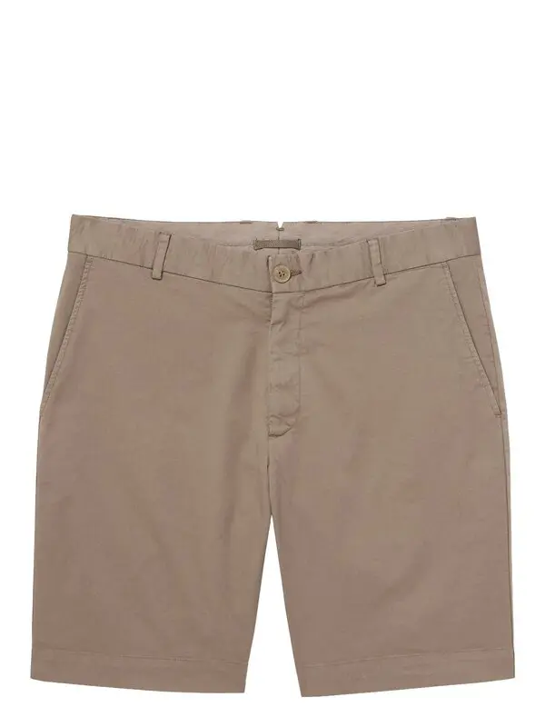 Sunspel Straight-leg Garment-dyed Cotton-blend Twill Chino Shorts - Brown