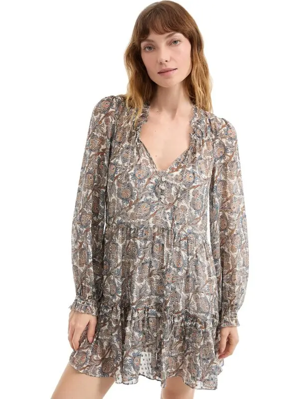 Veronica Beard Charles Silk Mini Dress - Dove Multi