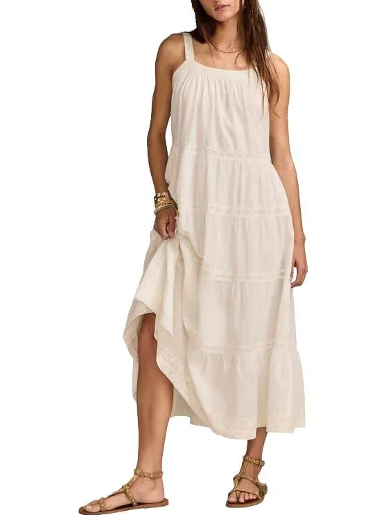 Lucky Brand Market Day Sleeveless Tiered Maxi Dress - Whisper White