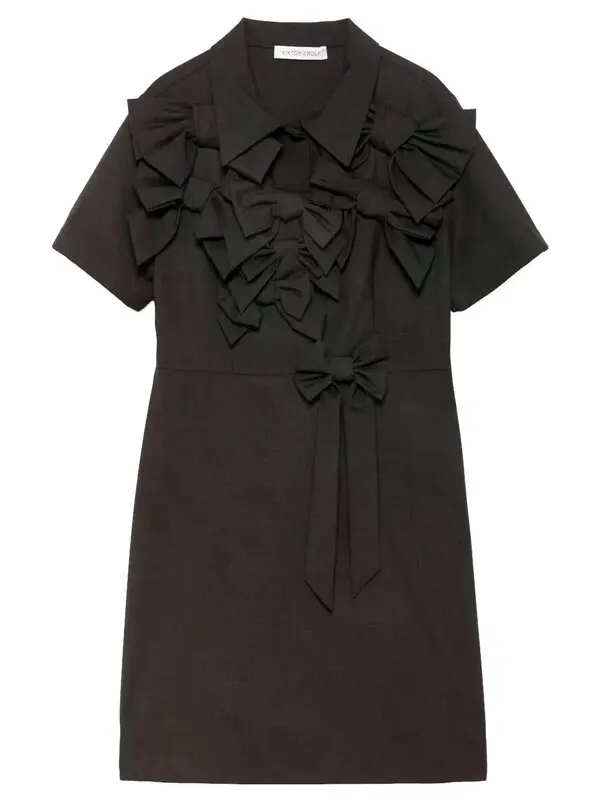 Viktor & Rolf Bow Bouquet Mini Dress - Brown