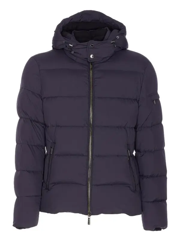 MOORER Brett Down Jacket With Zip Closure - Blue