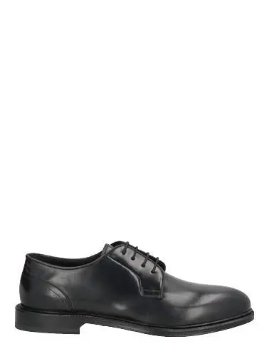 CALPIERRE Lace-up Glossed Leather Derby Shoes - Black