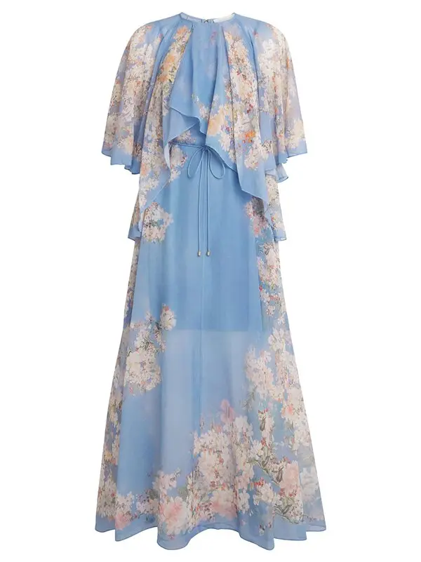 Zimmermann Cascadian Tiered Maxi Dress - Blue